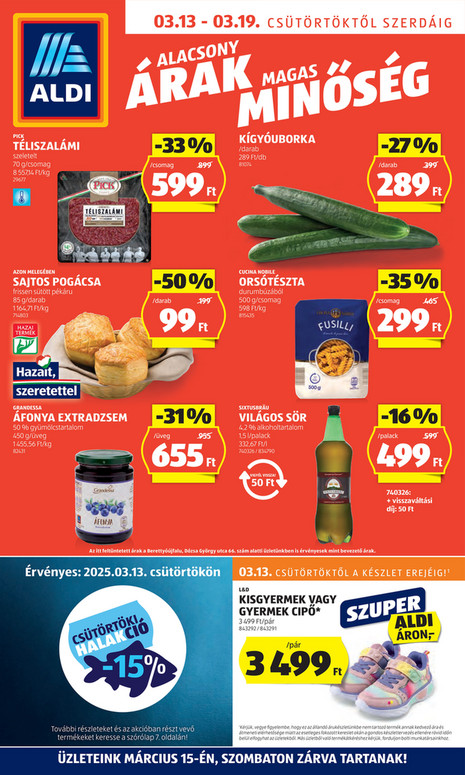 ALDI Online akciós újság - 11. hét / 2025.03.13.-2025.03.19. - Oldal 1